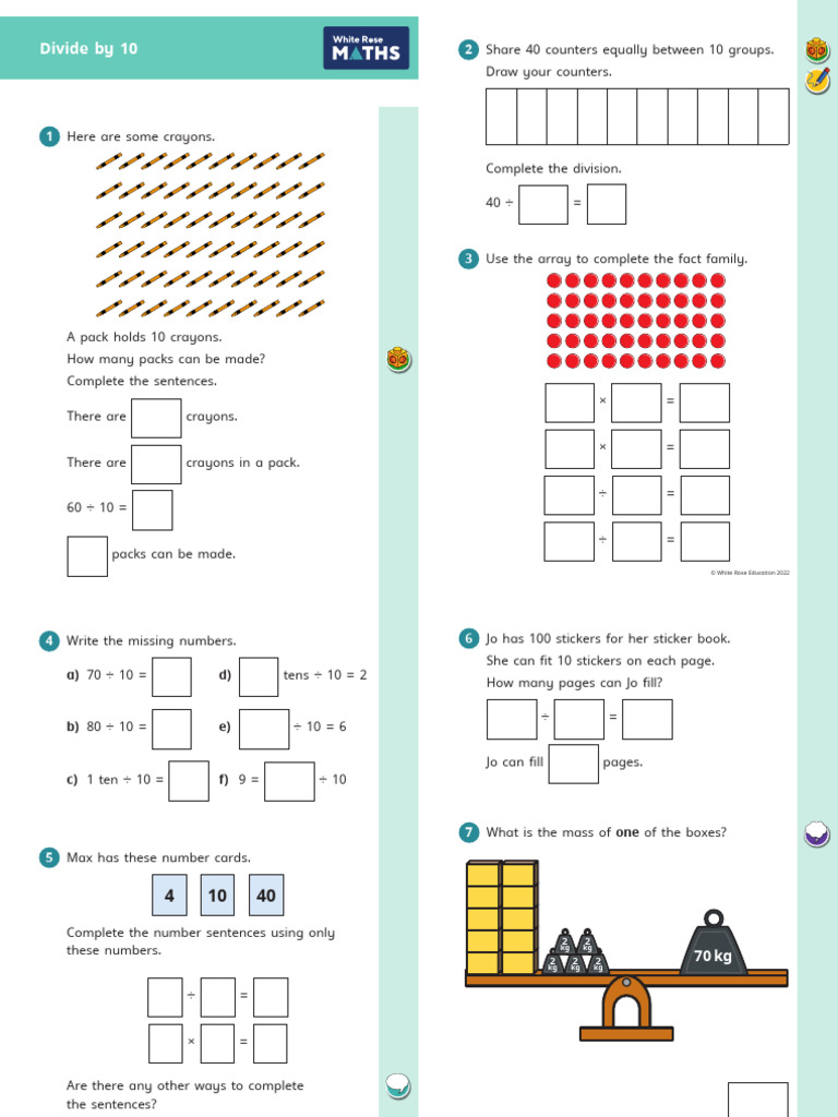 Y2 Spring Block 2 WO14 Divide by 10 2022 | PDF | Ephemera | Card Games