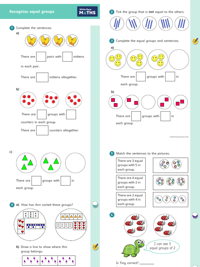 Recognizing Equal Groups Activity | PDF