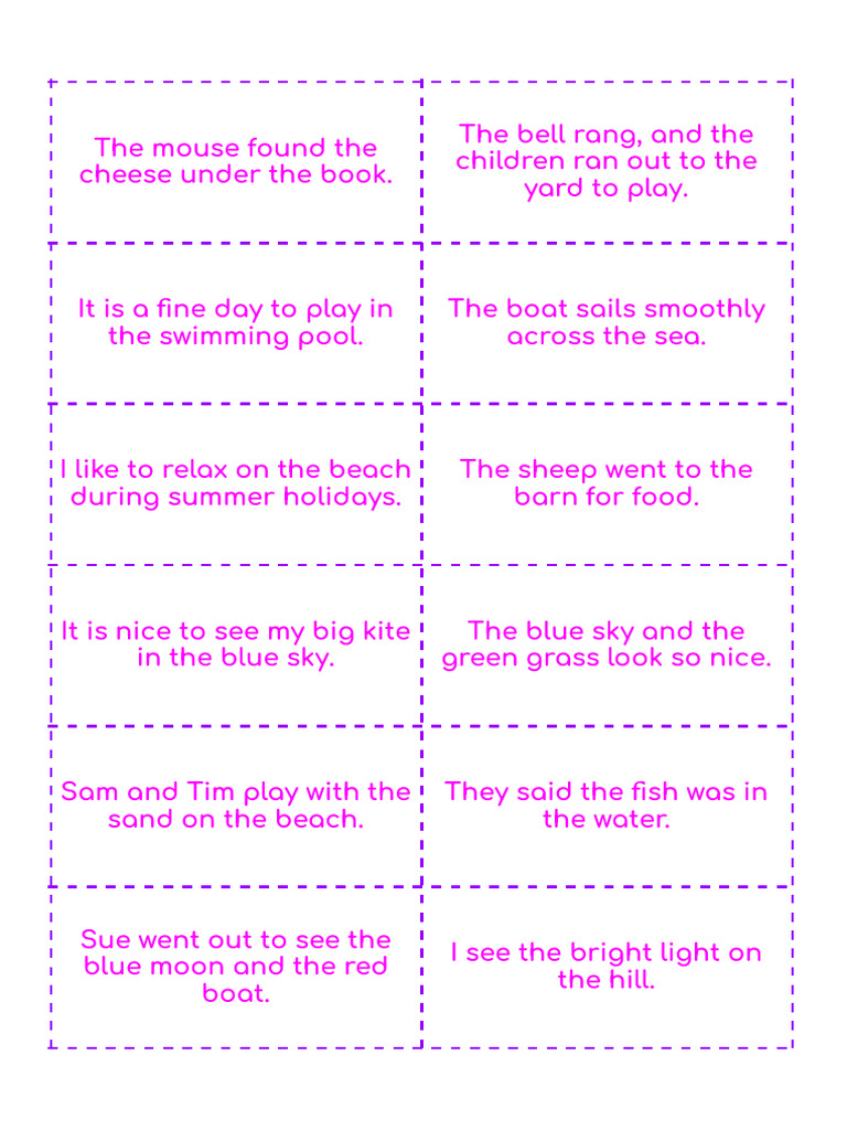Reading Sentences | PDF