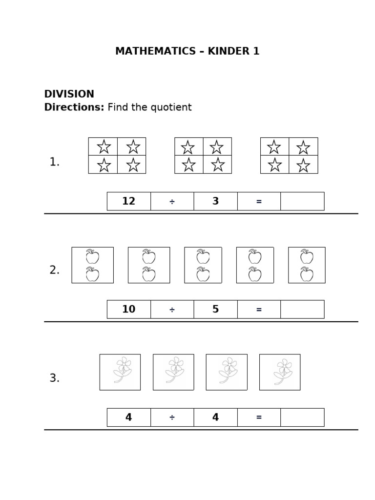 Mathematics Kinder Division | PDF