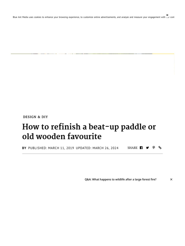 How To Refinish A Beat-Up Paddle or Old Wooden Favourite - Cottage Life ...