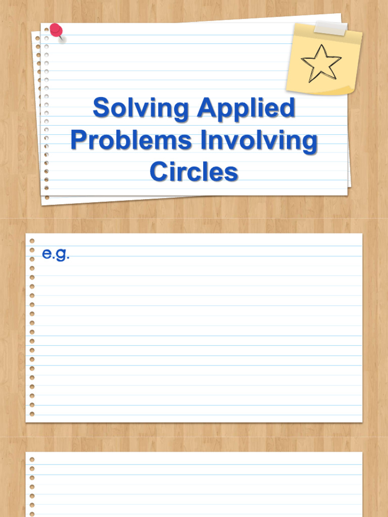 Solving Applied Problems Involving Circles | PDF | Circle | Equations