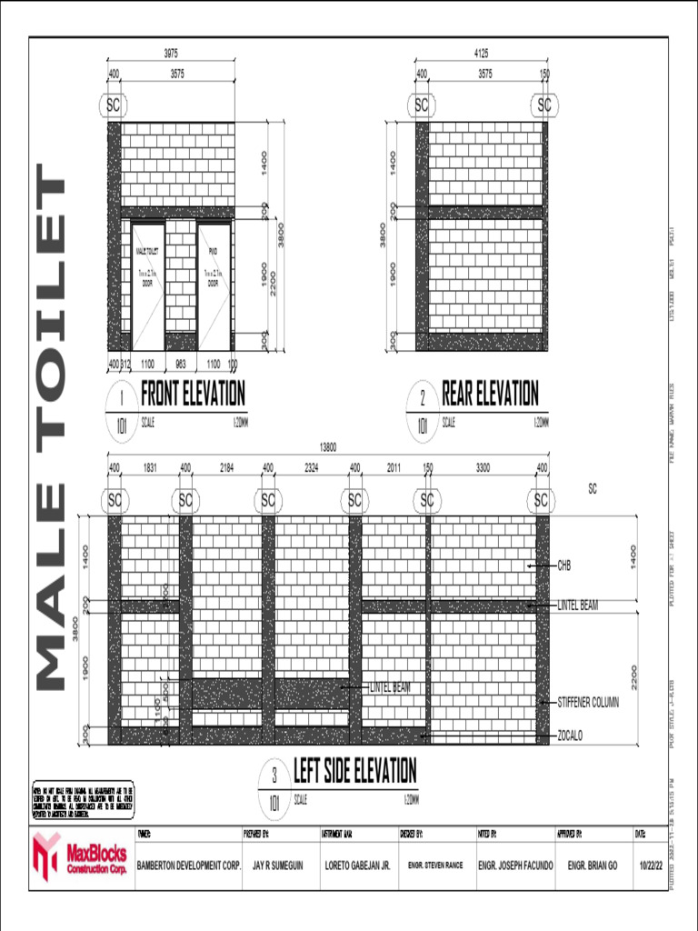 MALE TOILET ELEVATION | PDF