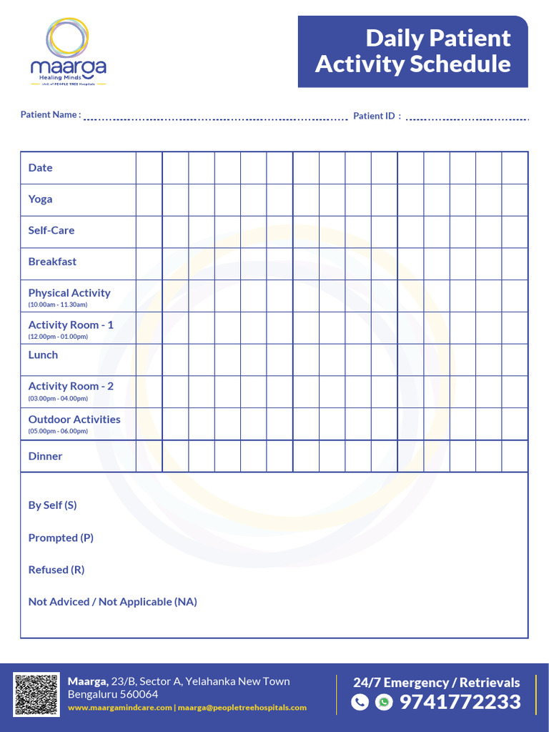 Daily Patient Activity Schedule | PDF