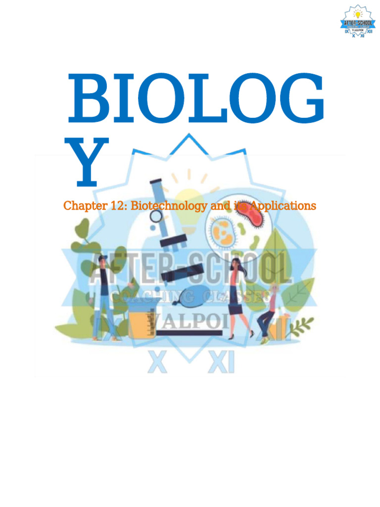 Chapter - 12 Biotechnology and Its Applications | PDF | Genetic ...