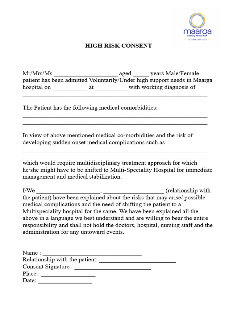 High Risk Consent | PDF