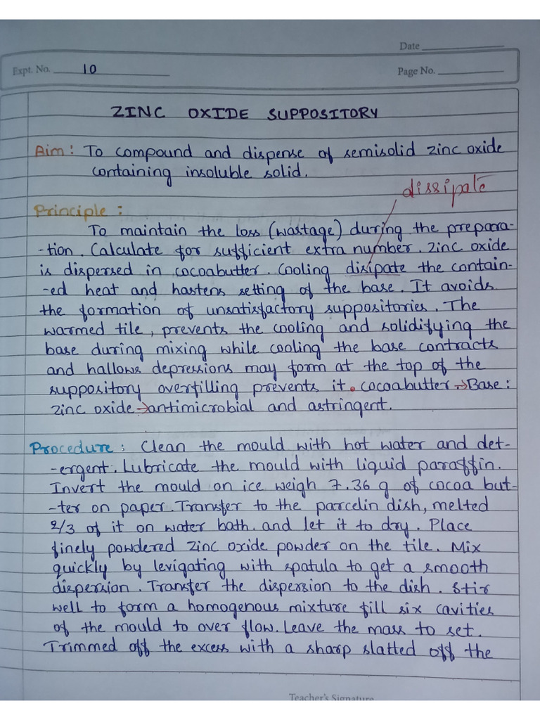 Zinc Oxide Suppository | PDF