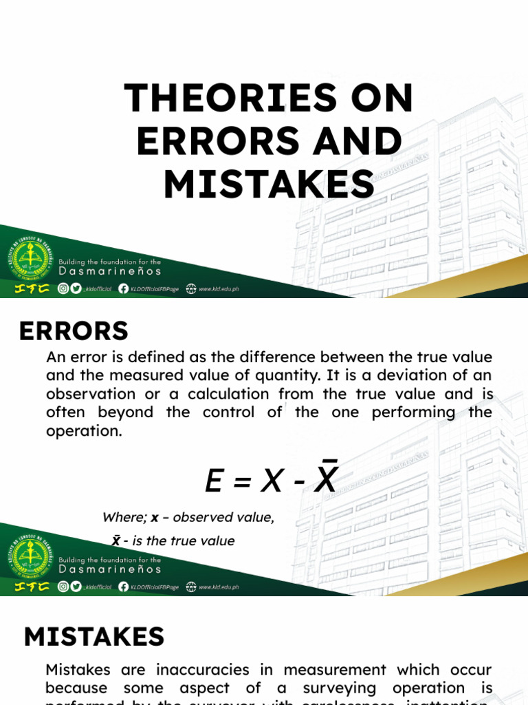 Week 3 - Theories On Errors and Mistakes | PDF | Accuracy And Precision | Standard Error