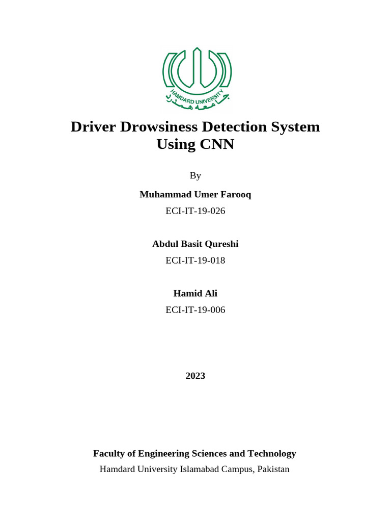 Driver Drowsiness Detection System Report | PDF ...