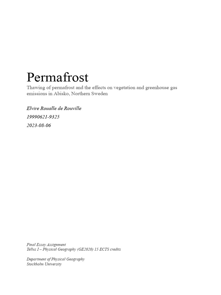 FinalEssay TellusI Physical Geography | PDF | Greenhouse Gas | Soil