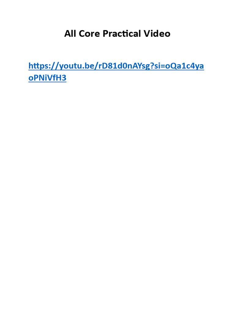 All Core Practical Video | PDF