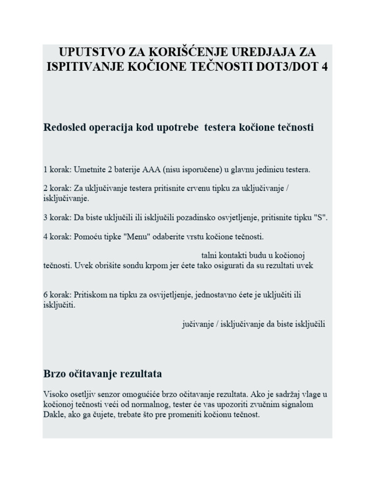 Uputstvo BF 200 | PDF