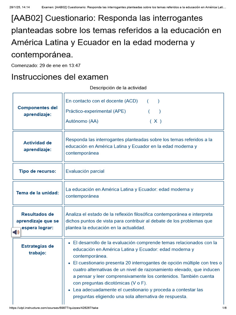 Examen - (AAB02) Cuestionario - Responda Las Interrogantes Planteadas ...