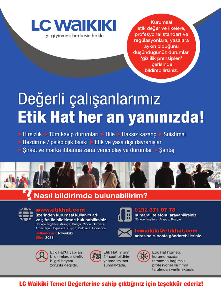 Etik Hat Bilgilendirme Posteri | PDF