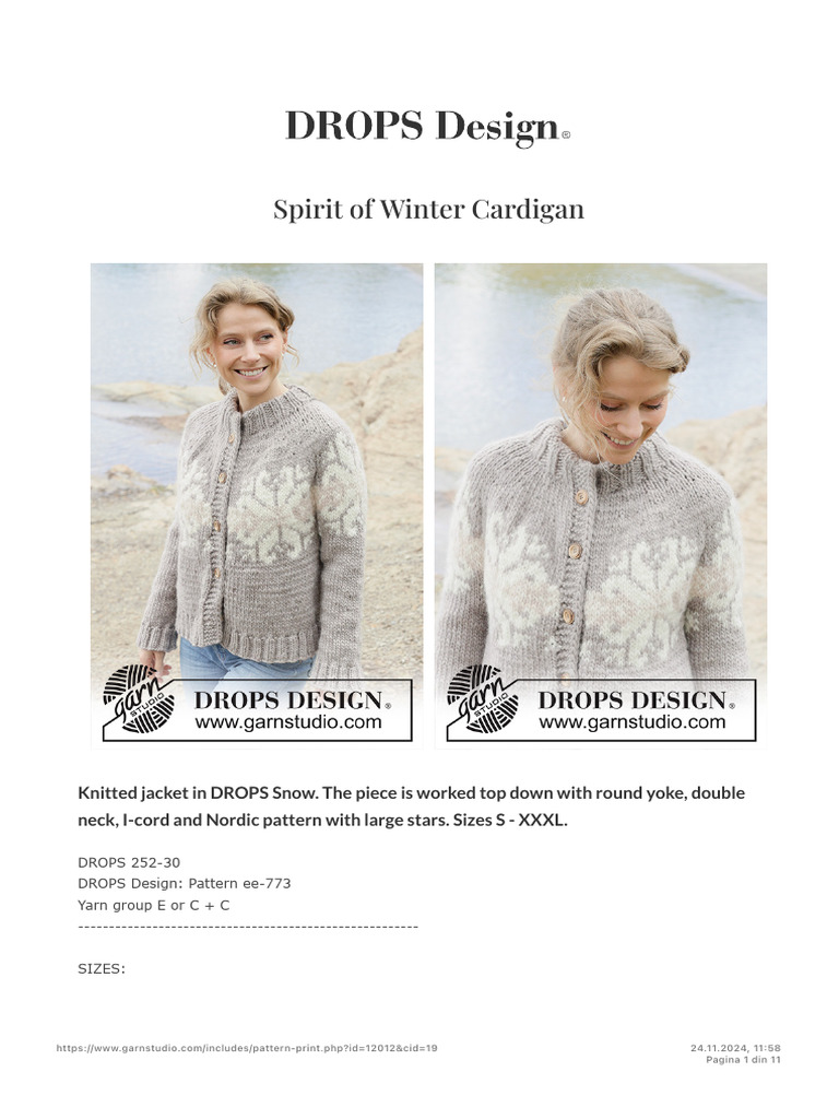 Spirit of Winter Cardigan - Knitted Jacket in DROPS Snow. The Piece Is ...
