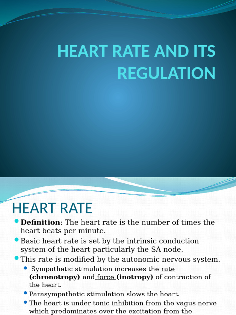 Heart Rate and Its Regulation-1 | PDF | Heart Rate | Heart