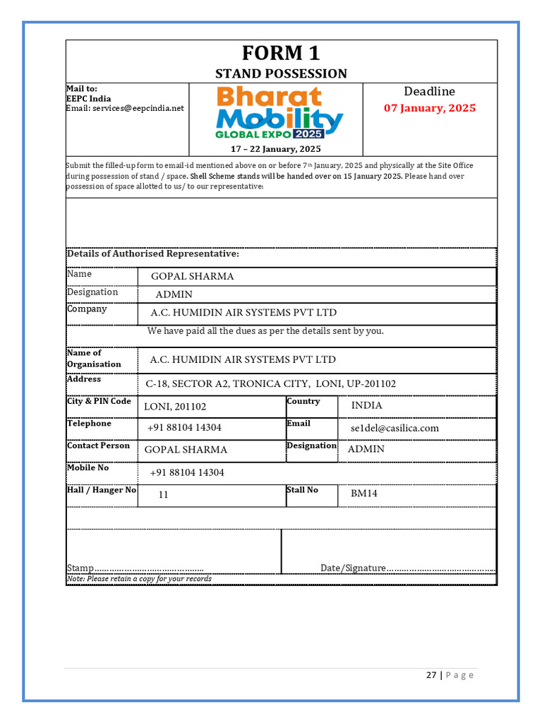 Pages From BMGE - 2025 - Exhibitor - Manual-Bharat - Mandapam | PDF | Mail