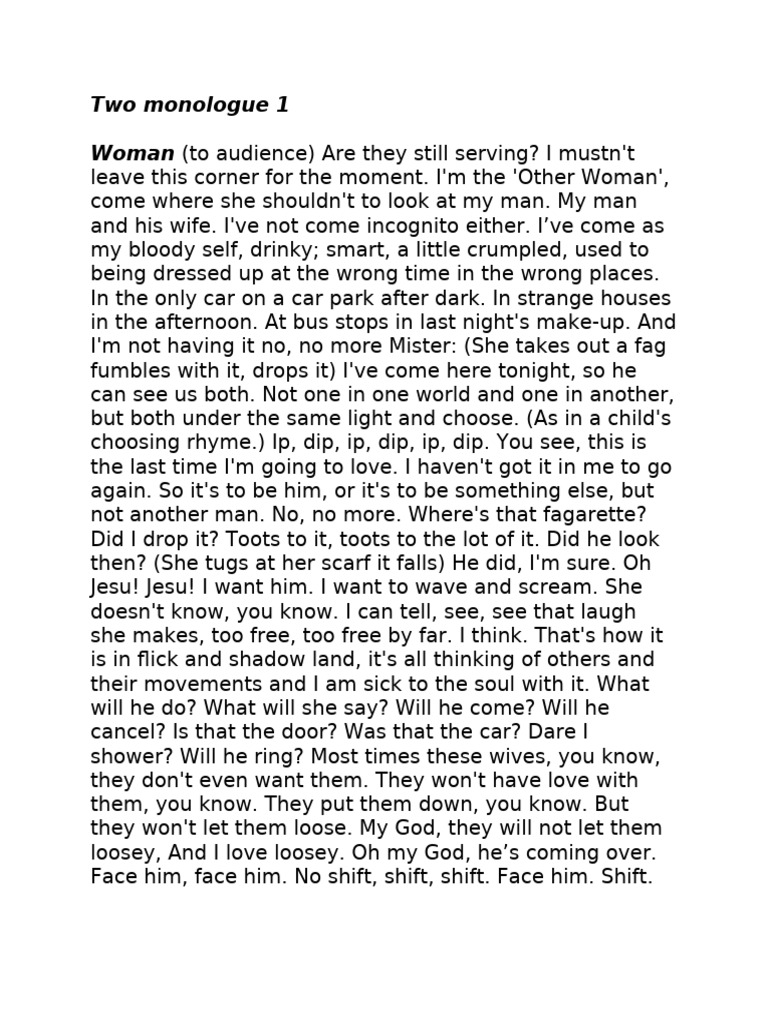 Monologues - Two | PDF