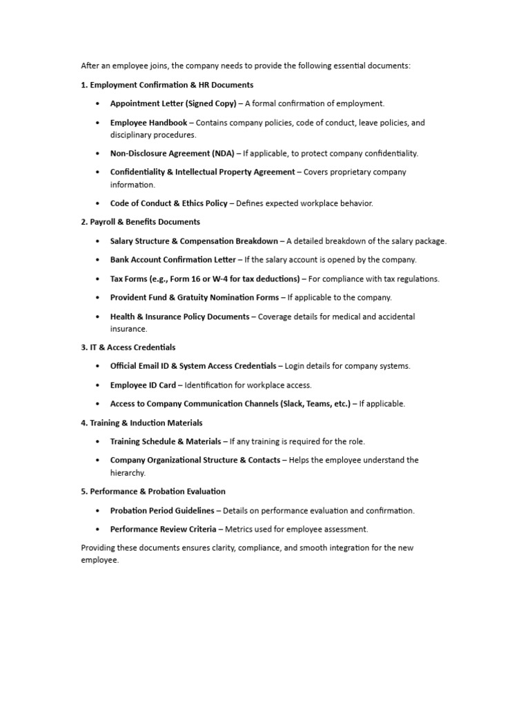 Joining Formalities | PDF