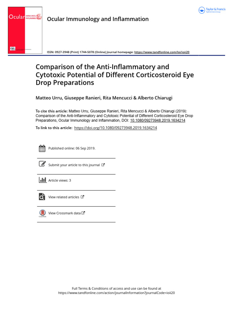 Corticosteroid Eye Drops: Efficacy Comparison | PDF | Interleukin 10 ...