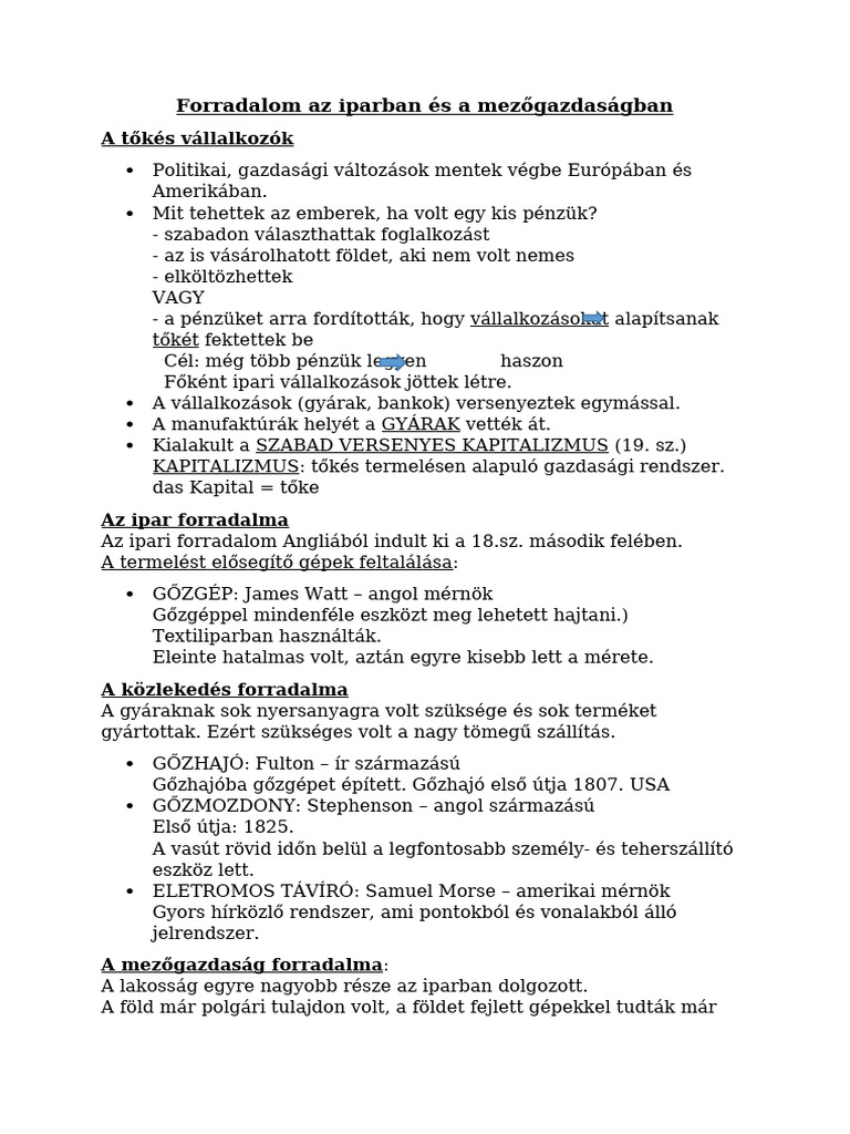 I, Ipari Forradalom | PDF