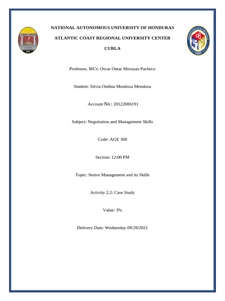 Activity 2.2 Case Study Mission and Operational Strategies Between A ...