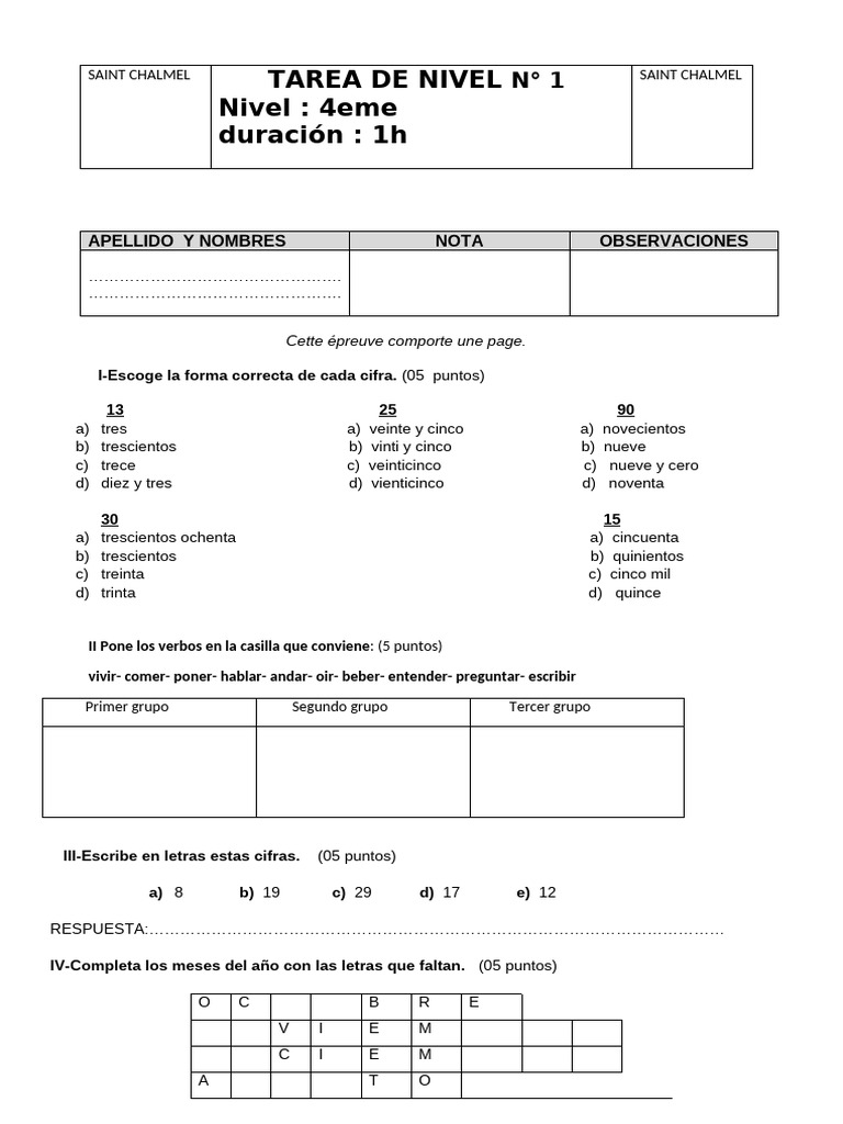 Devoir 2021 4è | PDF