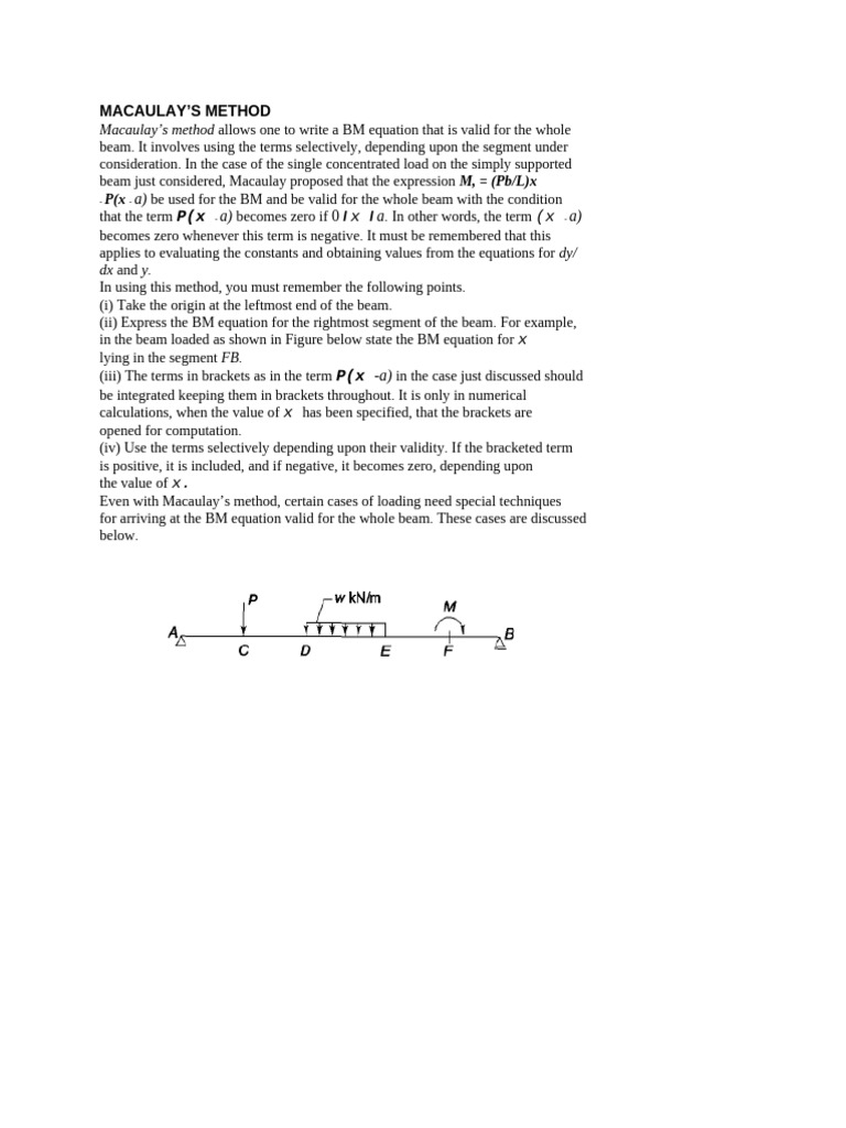 Macaulay Method | PDF