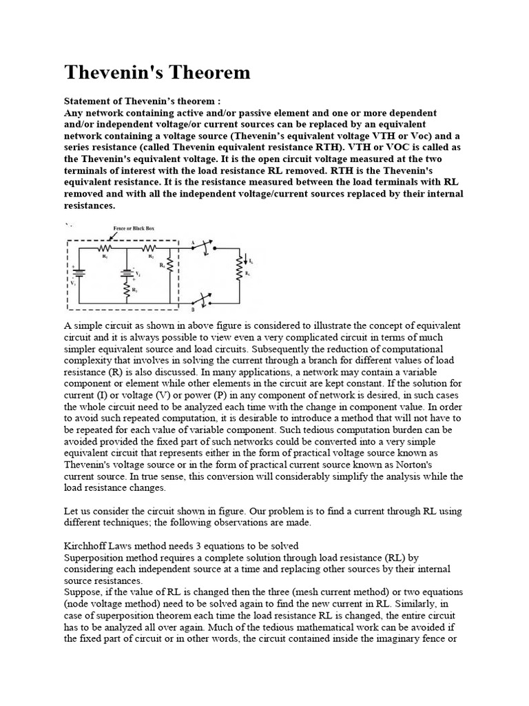 Thevenin | PDF | Electrical Network | Electronics