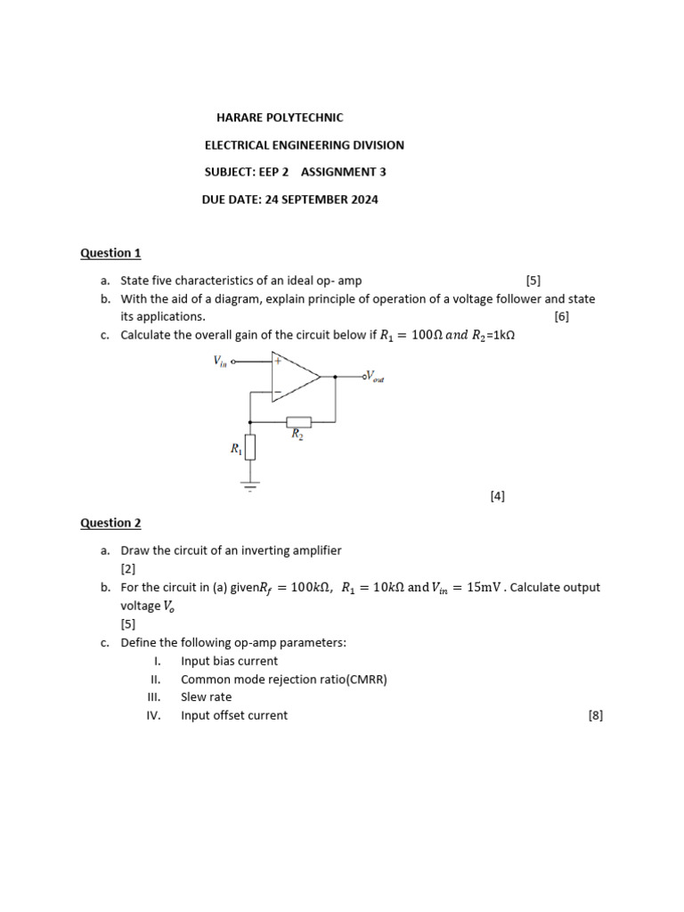 Electrical Engineering Assignment | PDF