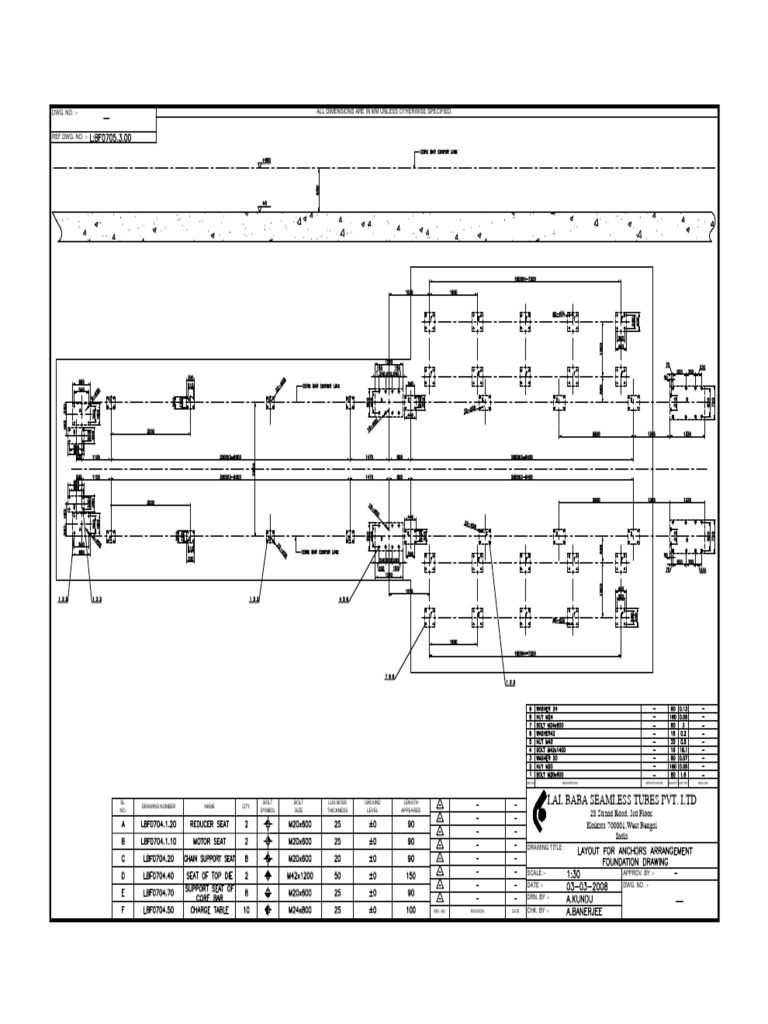 LAYOUT FOR ANCHORS ARRANGEMENT-Model | PDF
