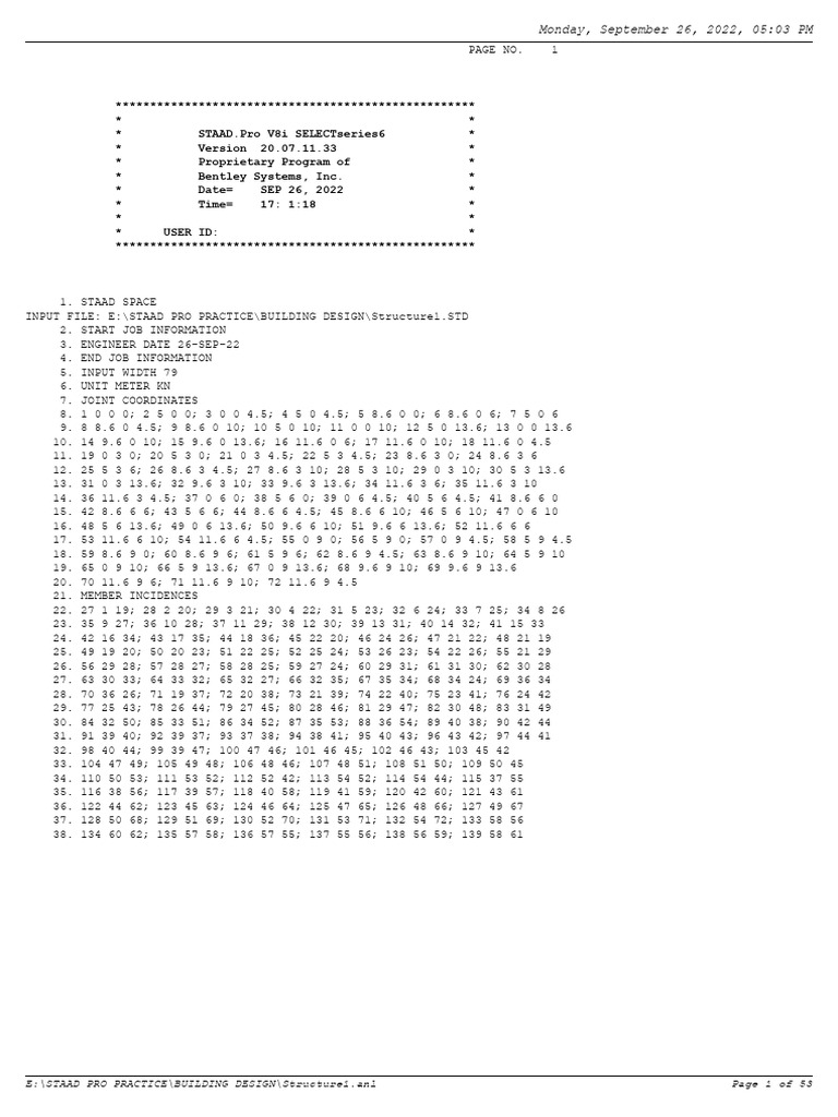 Staad Analysis Pdf Structural Engineering Mechanical Engineering