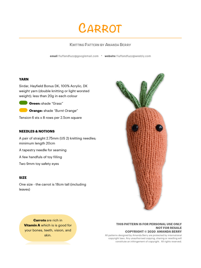 Carrot | PDF | Knitting | Basic Knitted Fabrics