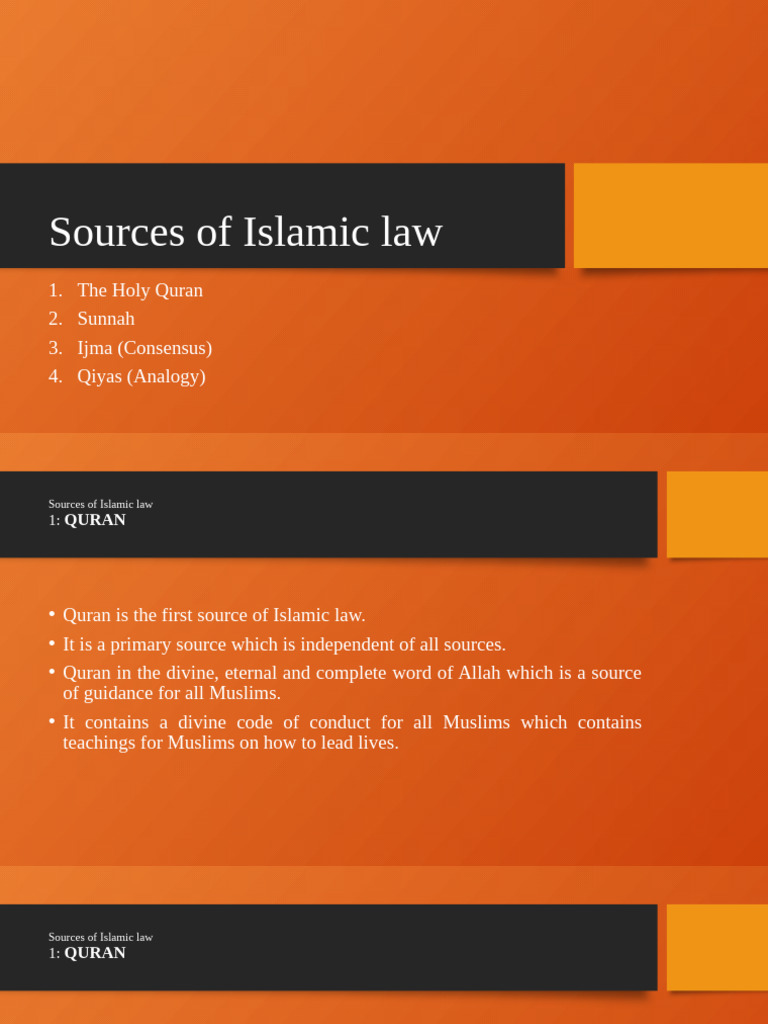 Sources of Islamic Law | PDF | Sharia | Quran