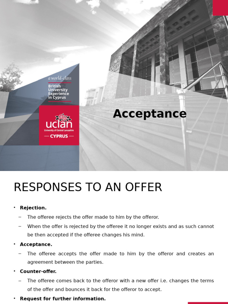 Understanding Offer and Acceptance in Contracts | PDF | Offer And ...