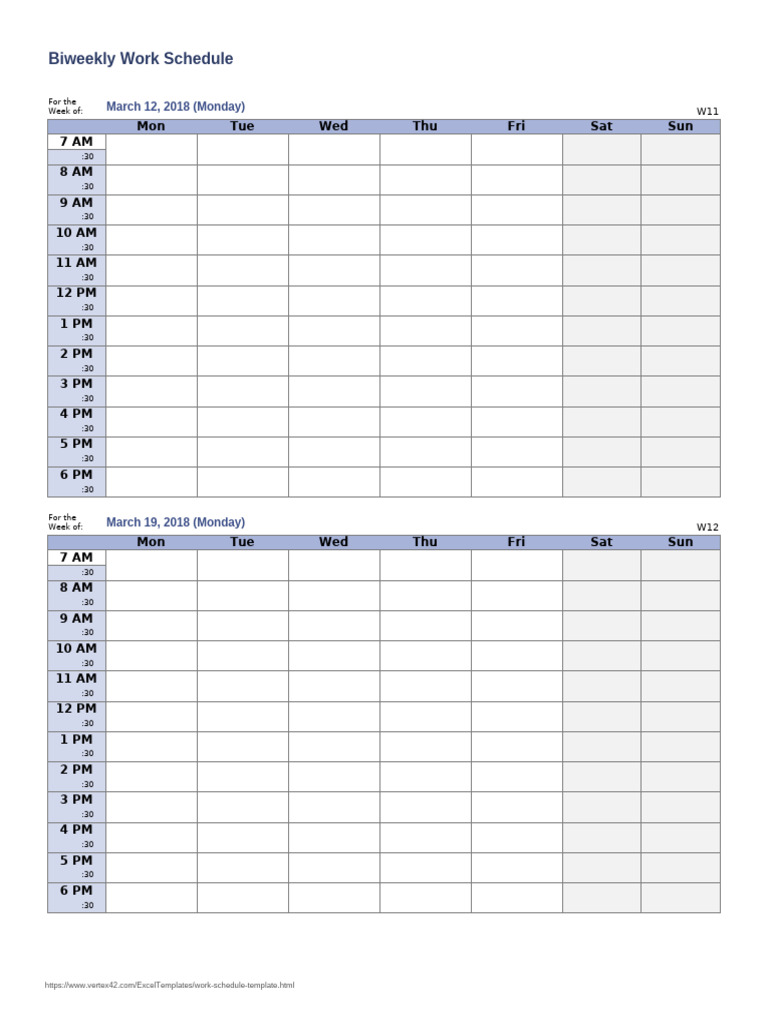 Biweekly Work Schedule | PDF