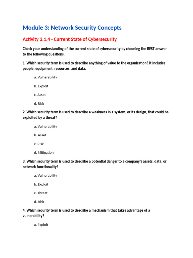 ENSA - Module 3_3.1.4 | PDF
