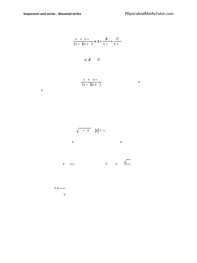 Binomial Series | PDF | Discrete Mathematics | Mathematics