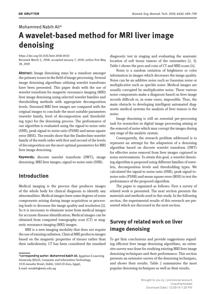 ali2019 | PDF | Wavelet | Medical Imaging