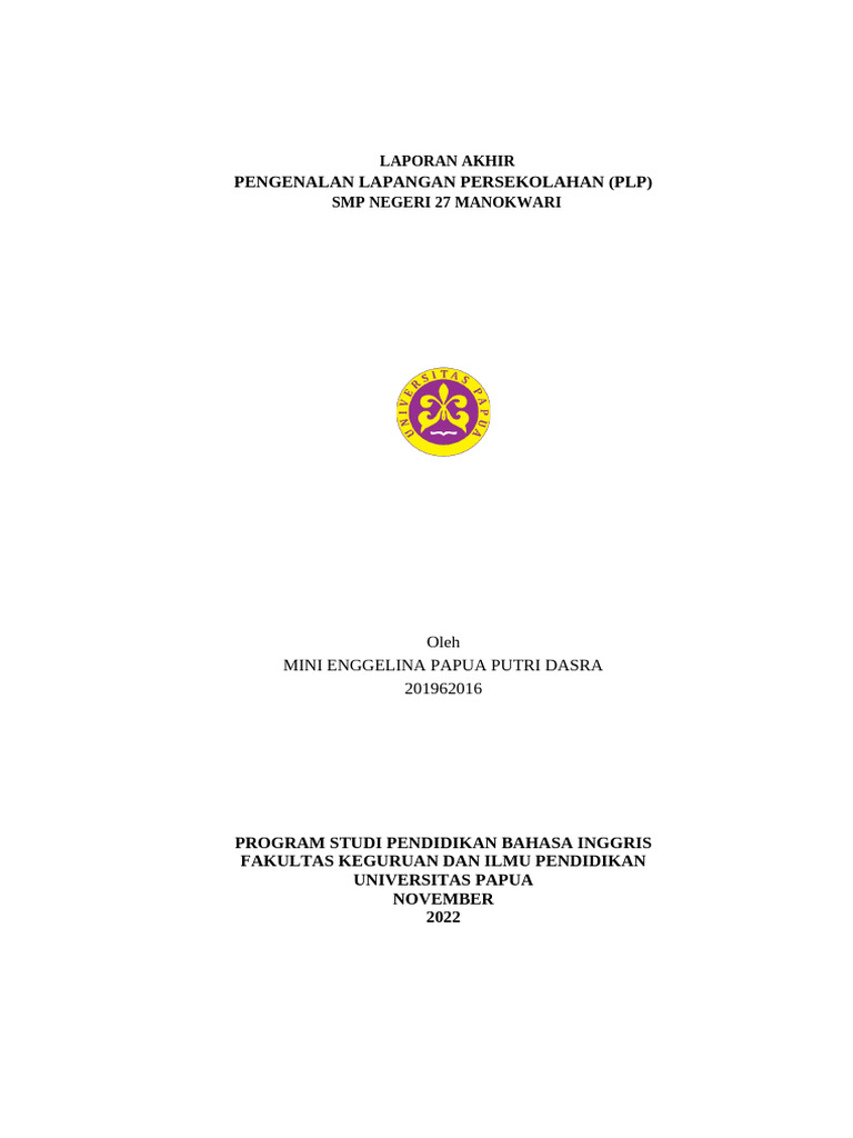 Mini Enggelina P.P Dasra - Laporan Akhir PLP | PDF
