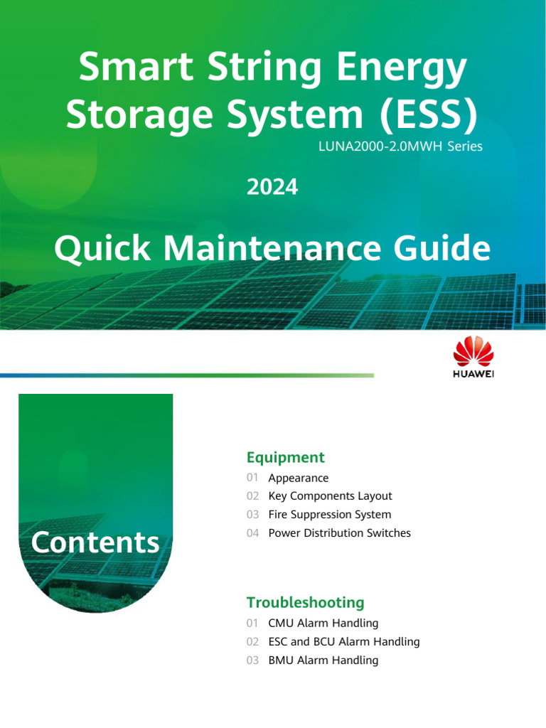 LUNA2000-2.0MWH Series Smart String ESS Quick Maintenance Guide | PDF ...