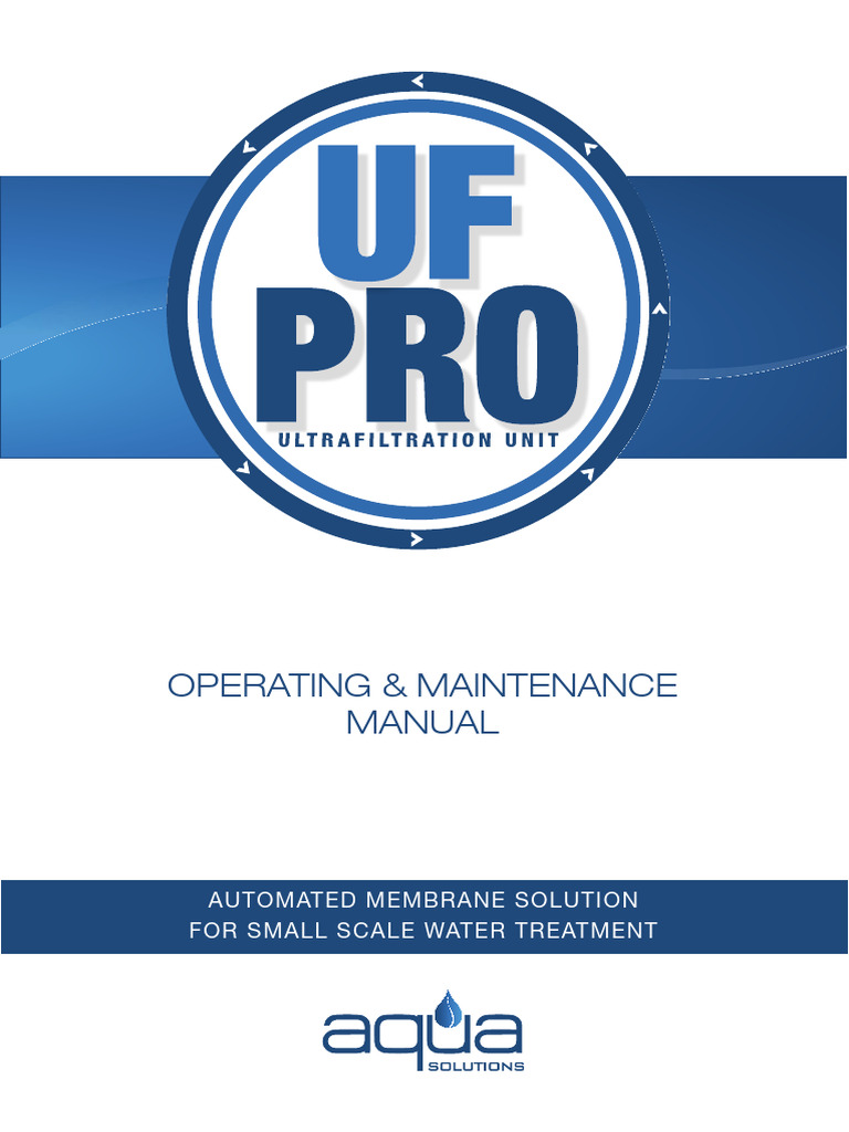 Uf Pro Operating Maintenance Manual PDF | PDF | Pump | Filtration