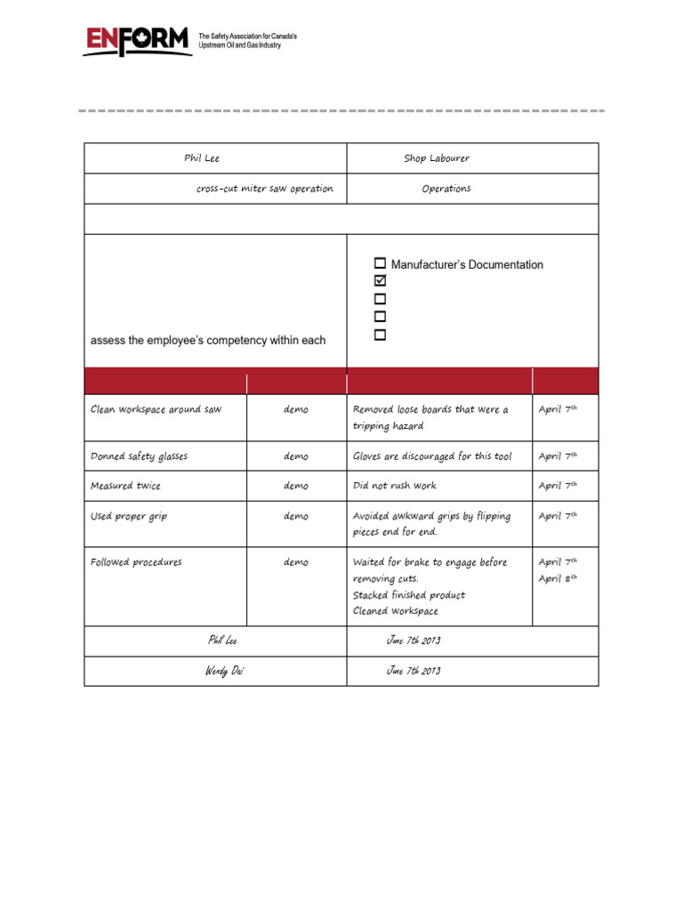 Competency-Checklist Example | PDF