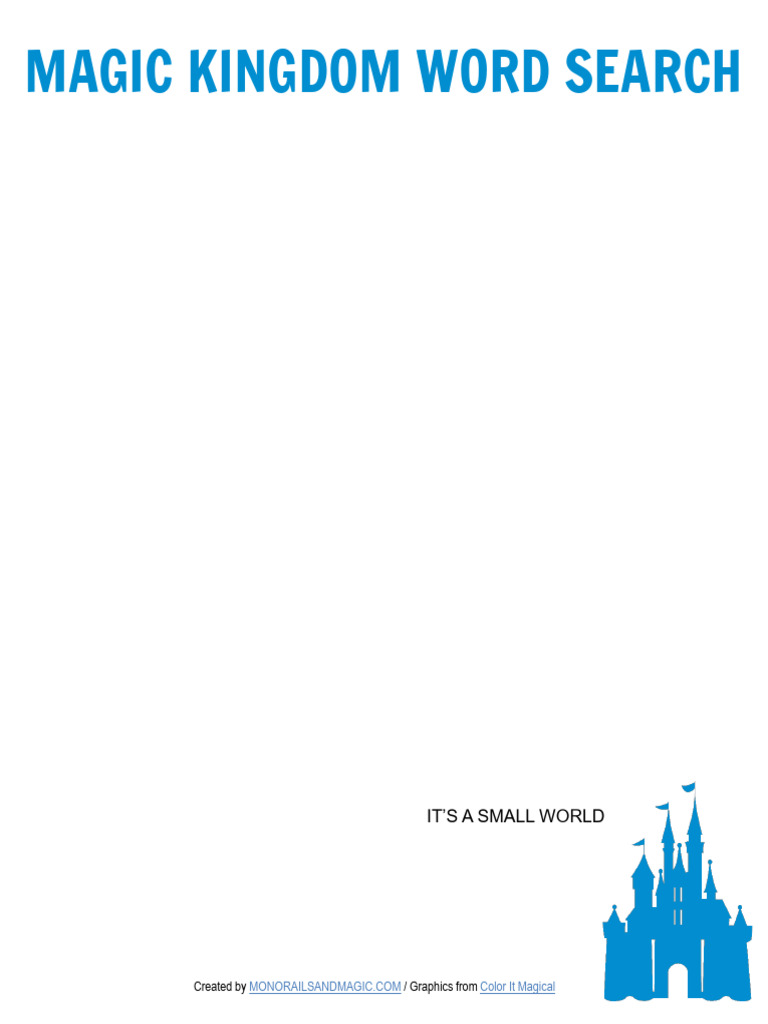Magic Kingdom Word Search Puzzle | PDF