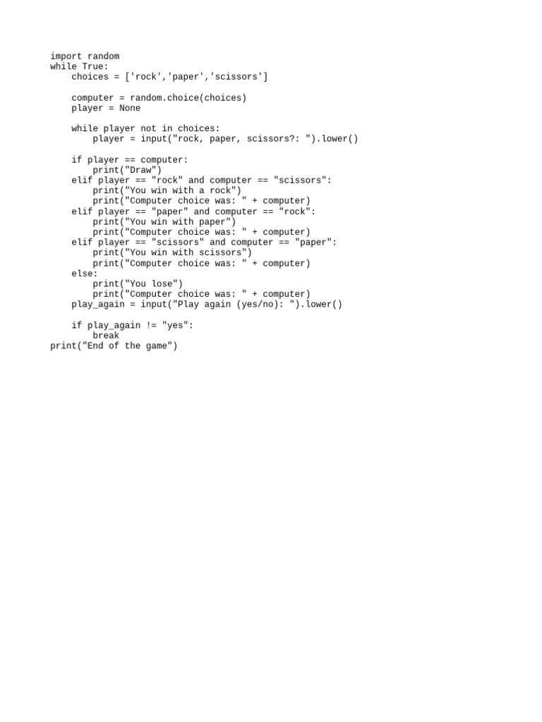 Rock, Paper, Scissors | PDF