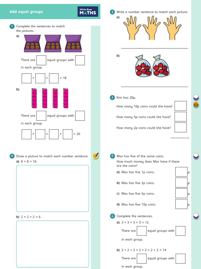 Y2 Spring Block 2 WO3 Add Equal Groups 2022 | PDF