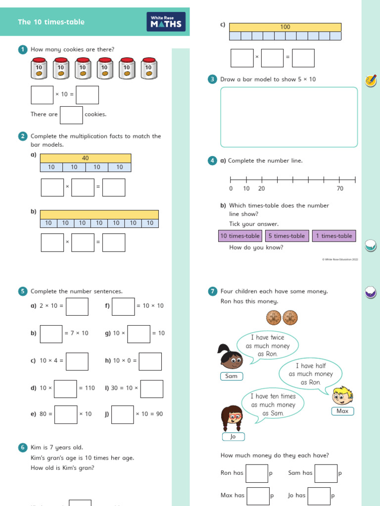 Y2 Spring Block 2 WO13 The 10 Times Table 2022 | PDF