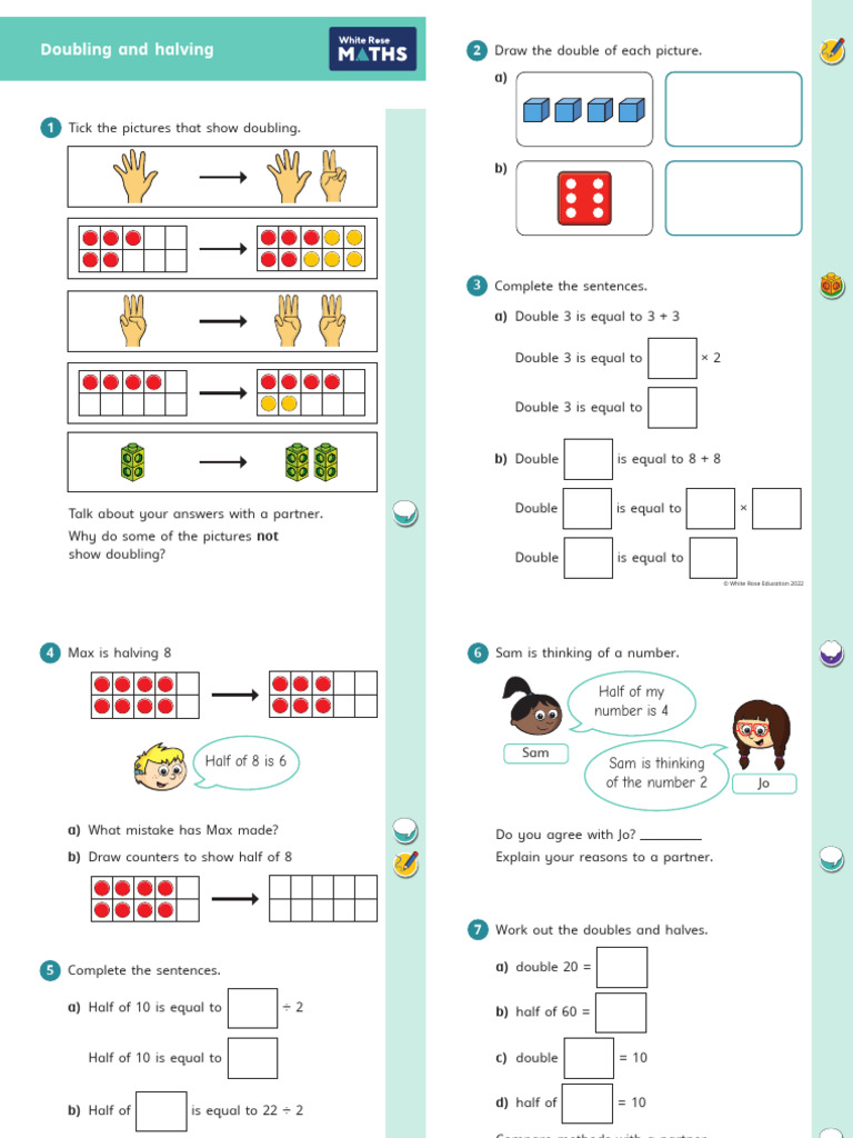 Doubling and Halving Activities for Kids | PDF