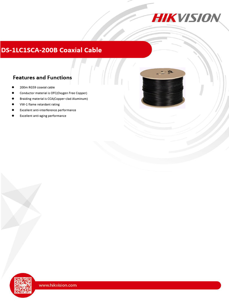 200m RG59 Coaxial Cable Specifications | PDF | Coaxial Cable | Electrical Engineering