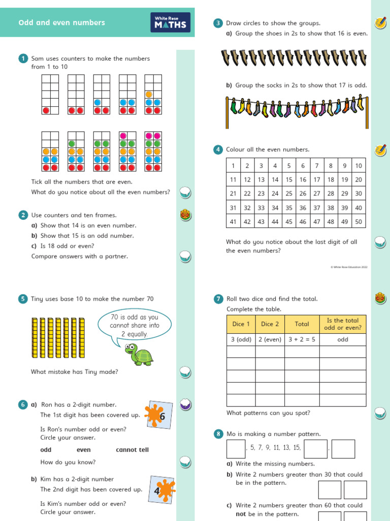 Y2 Spring Block 2 WO12 Odd and Even Numbers 2022 | PDF